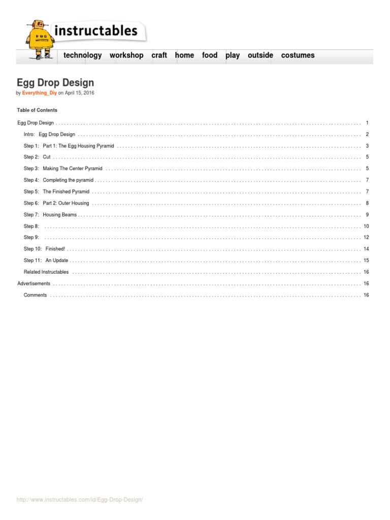 Egg Drop Structure Blueprint Guide | PDF | Nature