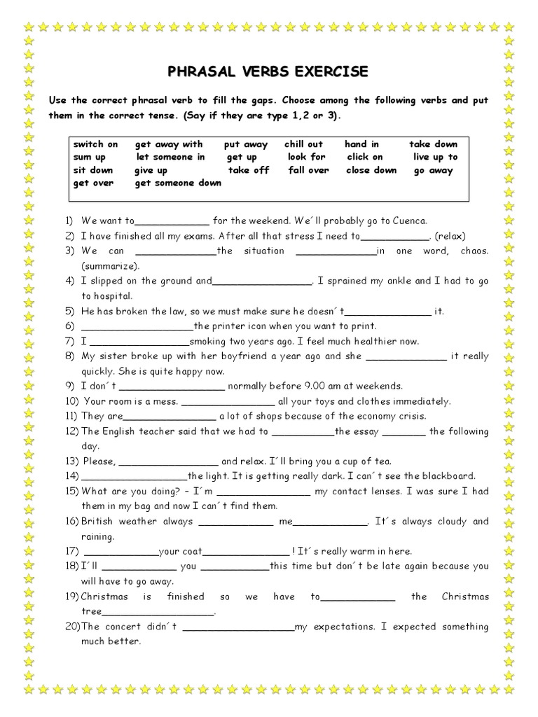 Phrasal Verbs Exercise | PDF