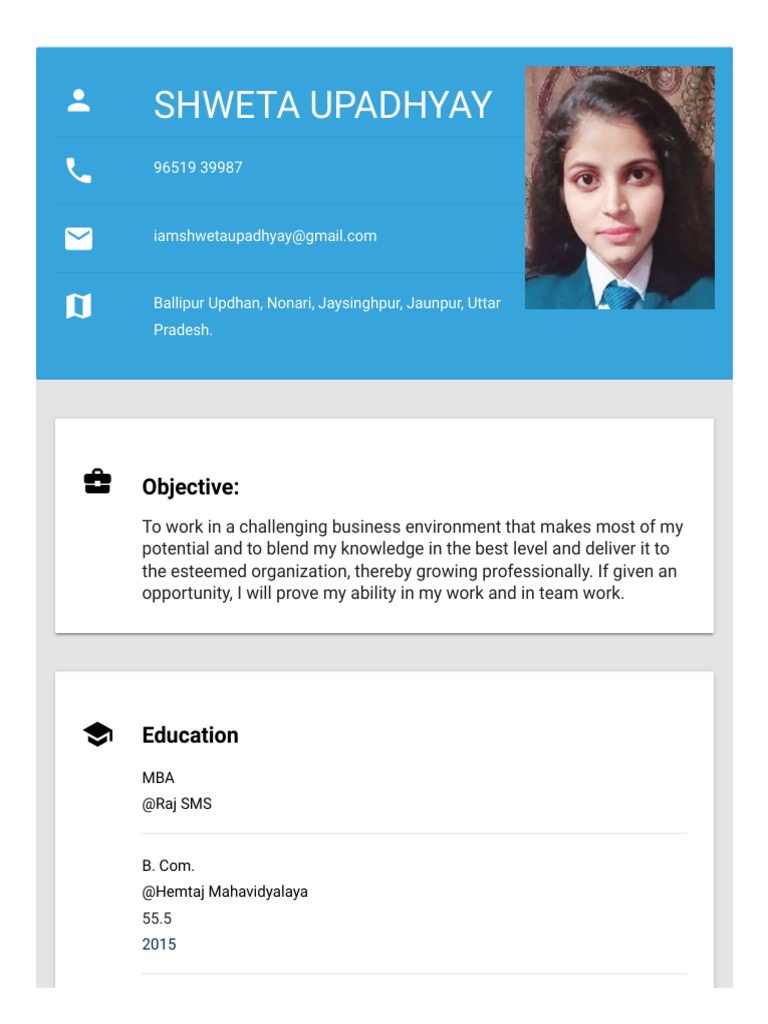 Shweta Upadhyay: Objective | PDF