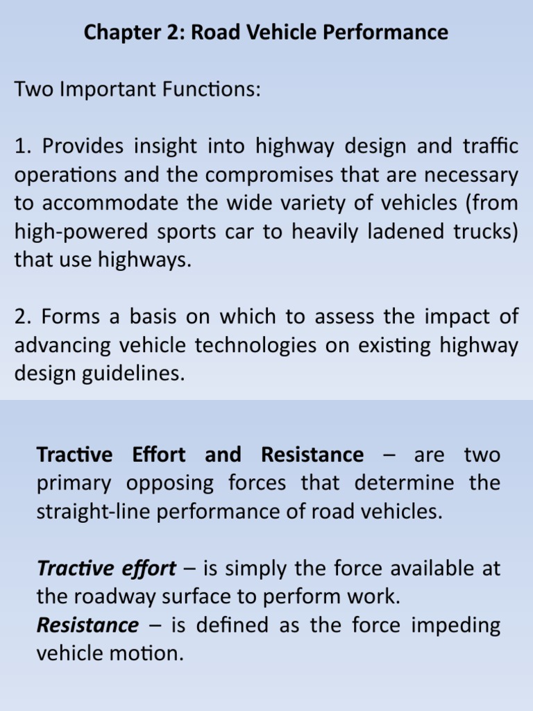 Chapter 2: Road Vehicle Performance | PDF | Vehicle Technology | Force