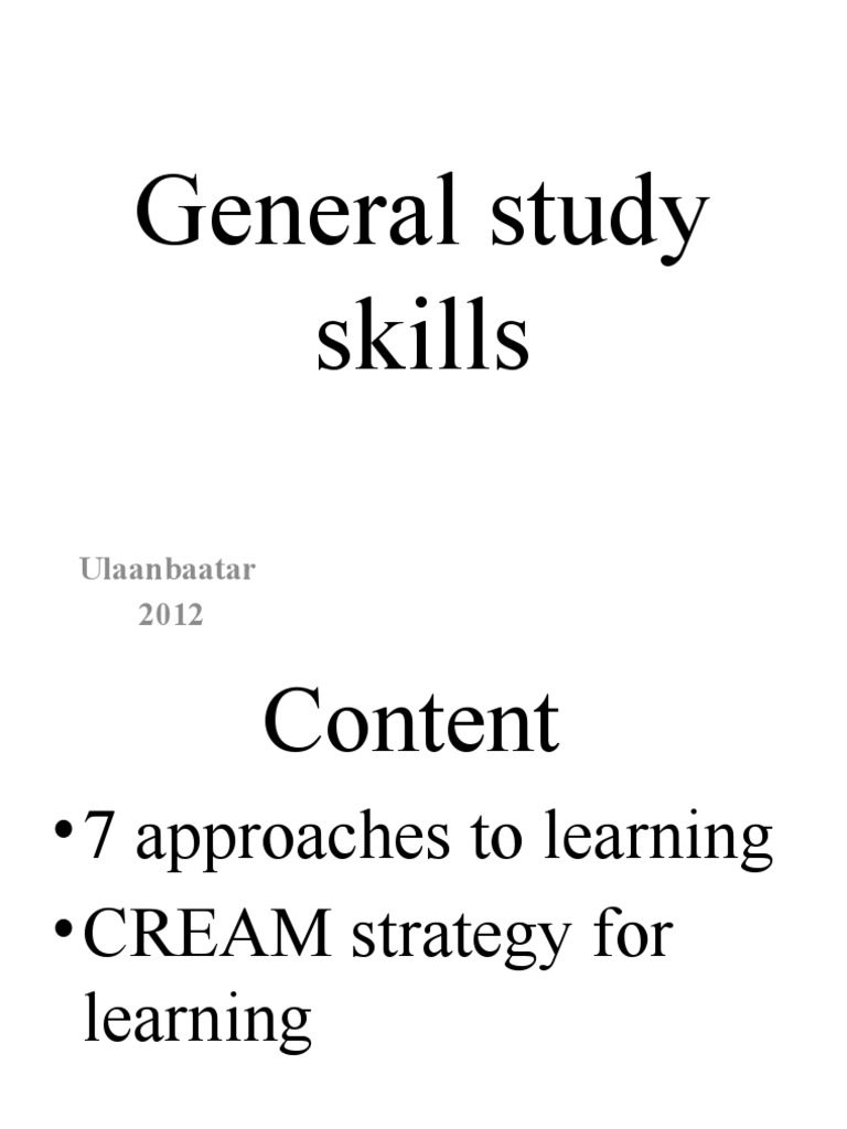 General Study Skills | PDF | Career & Growth