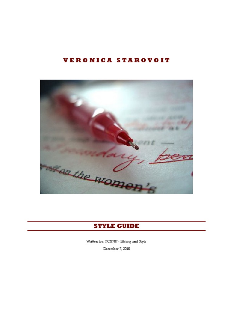 Editing Style Guide | PDF