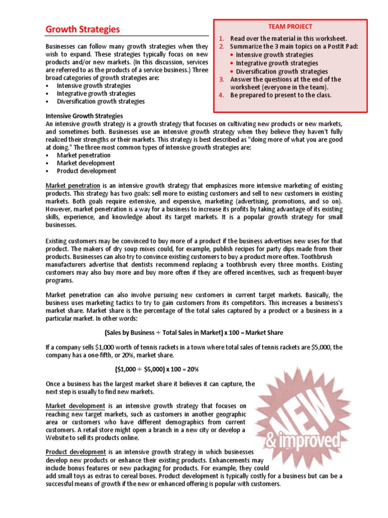 Intensive Growth Strategies | PDF | Sales | Retail