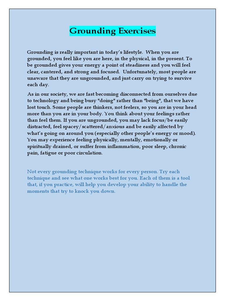A Comprehensive Collection of Grounding Techniques for Managing Stress ...