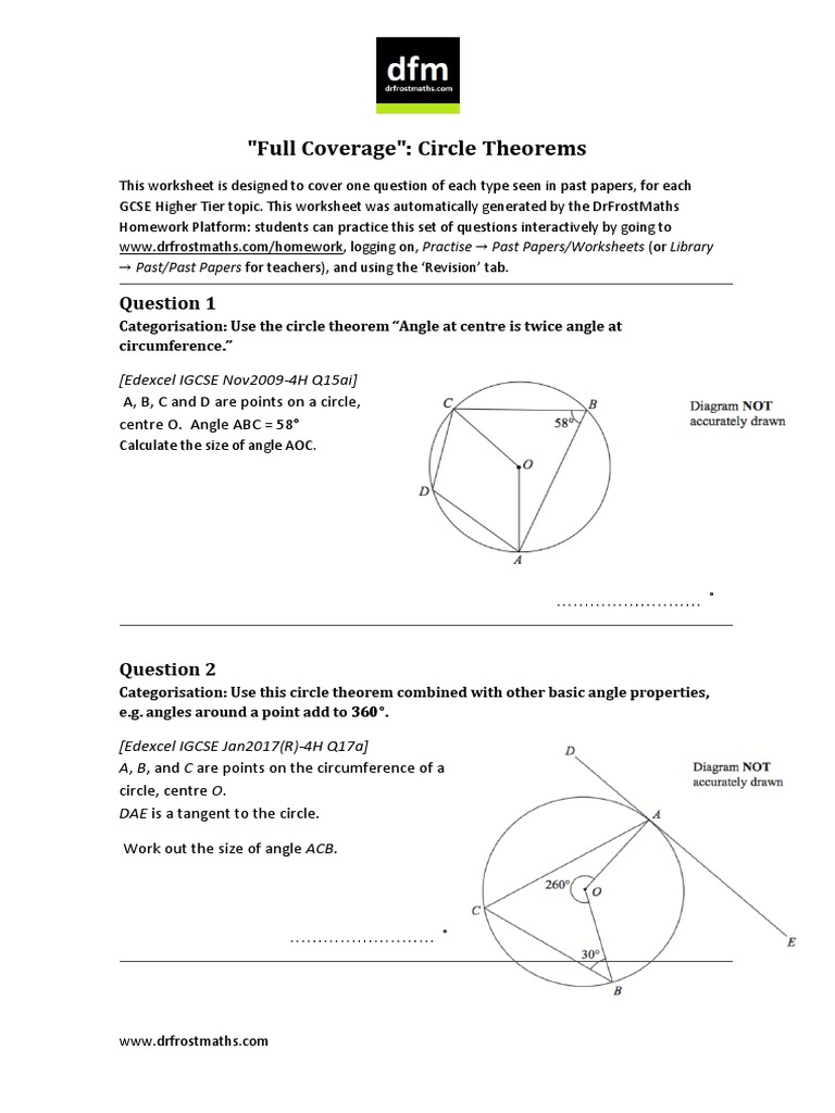 "Full Coverage": Circle Theorems: (Edexcel IGCSE Nov2009-4H Q15ai ...