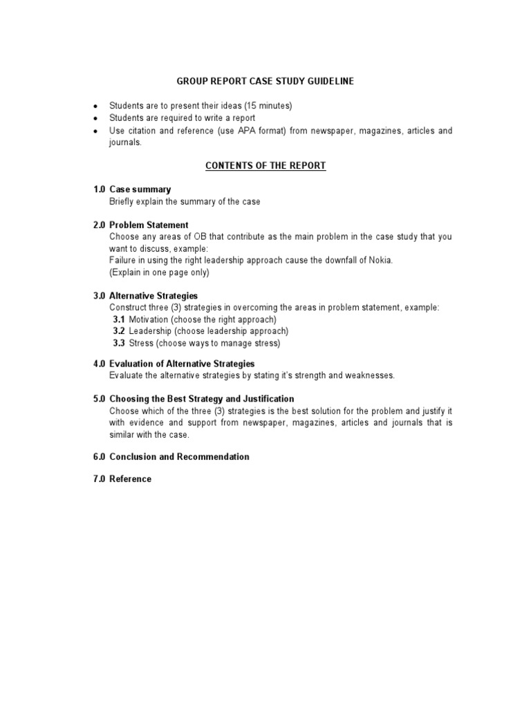 Case Study Guideline | PDF | Case Study | Evaluation