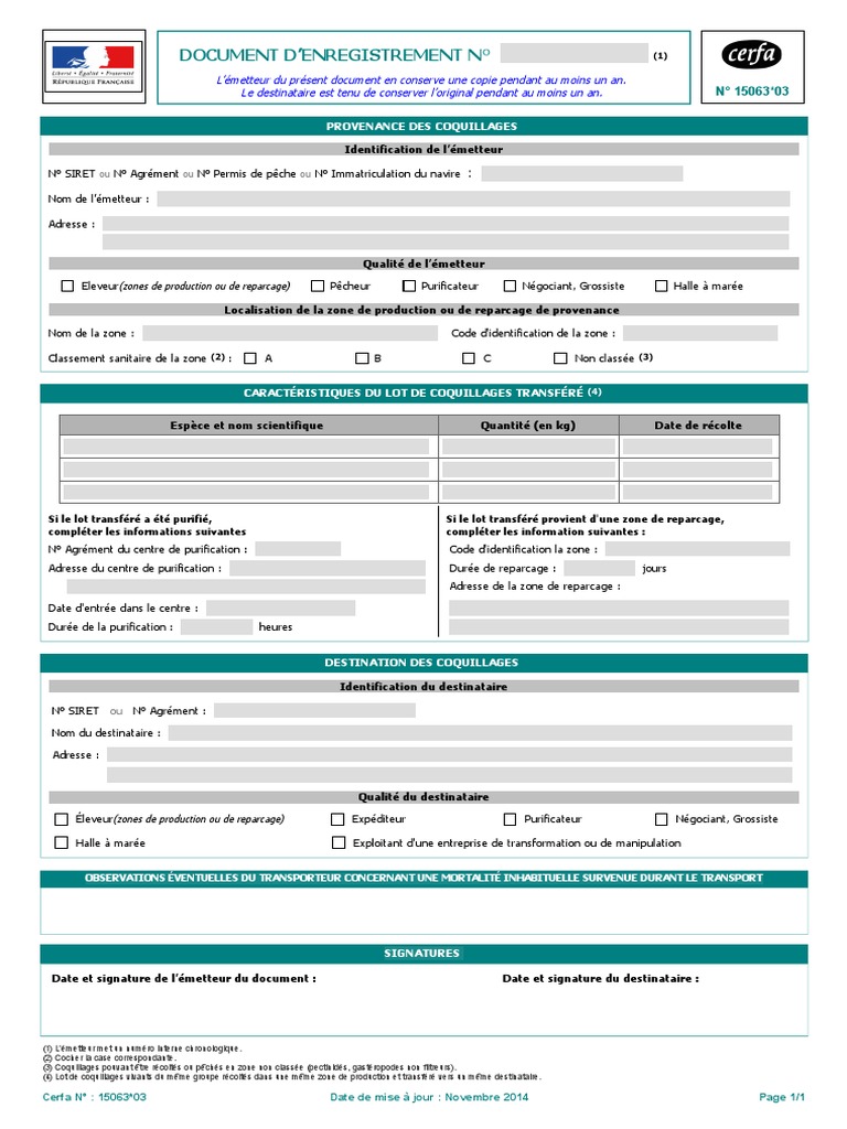 Cerfa 15063-03 | PDF | La nature | Business