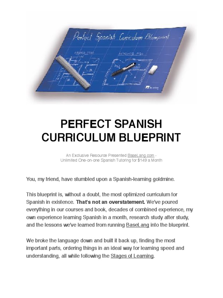 Perfect Spanish Curriculum Blueprint: Unlimited One-On-One Spanish ...