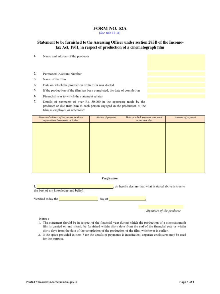 Form No. 52A | PDF