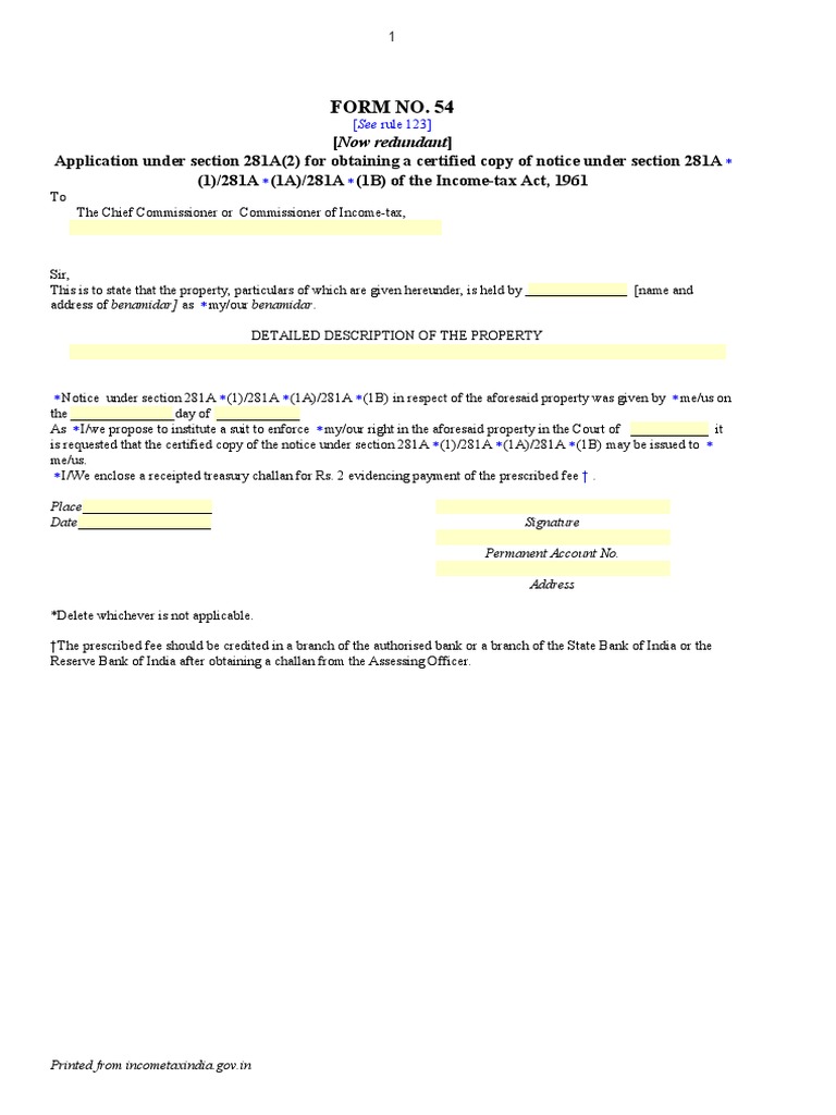 Form No. 54 | PDF