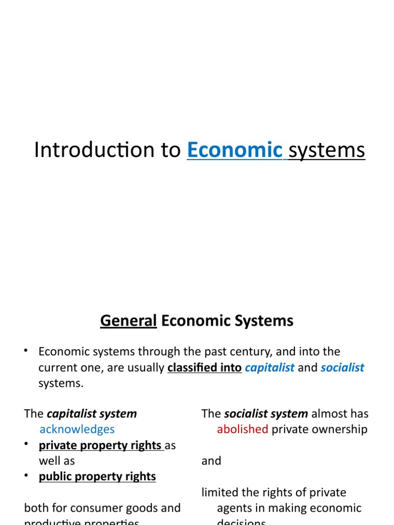 Introduction To Economic Systems | Download Free PDF | Economic System ...