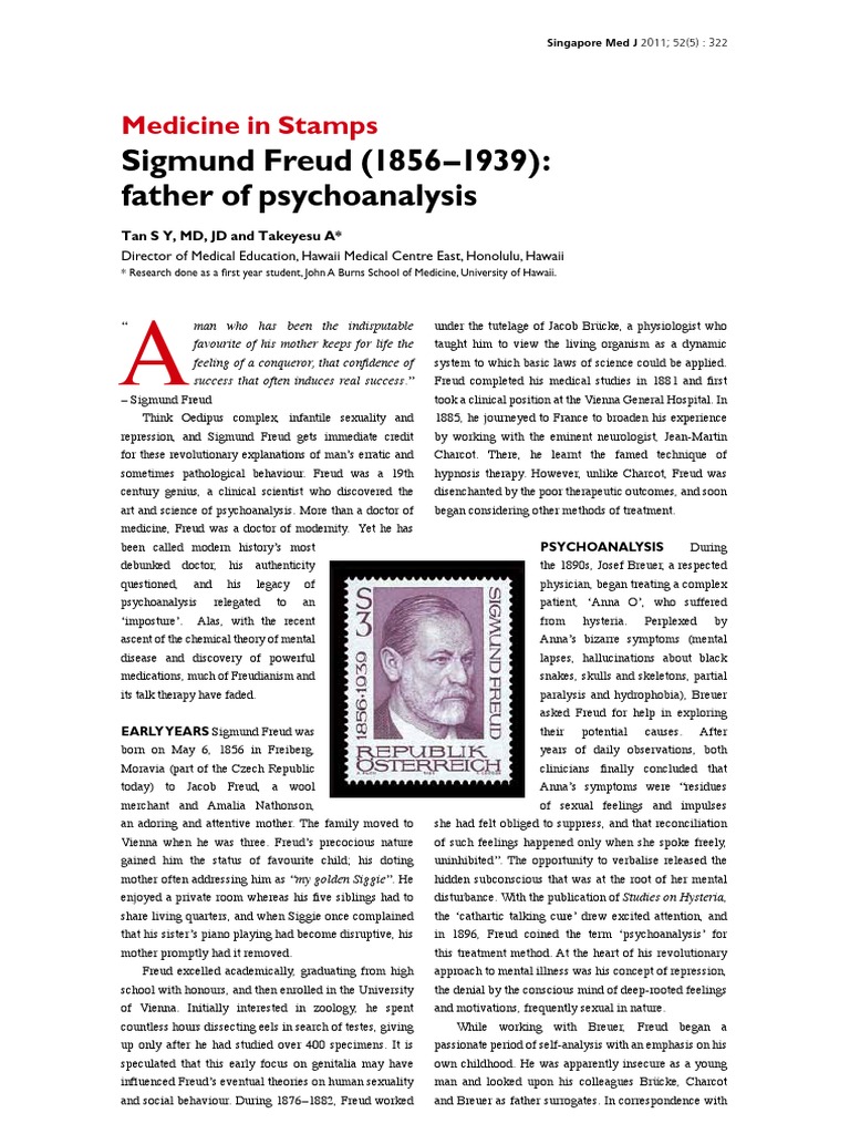 Sigmund Freud (1856-1939) : Father of Psychoanalysis: Medicine in ...