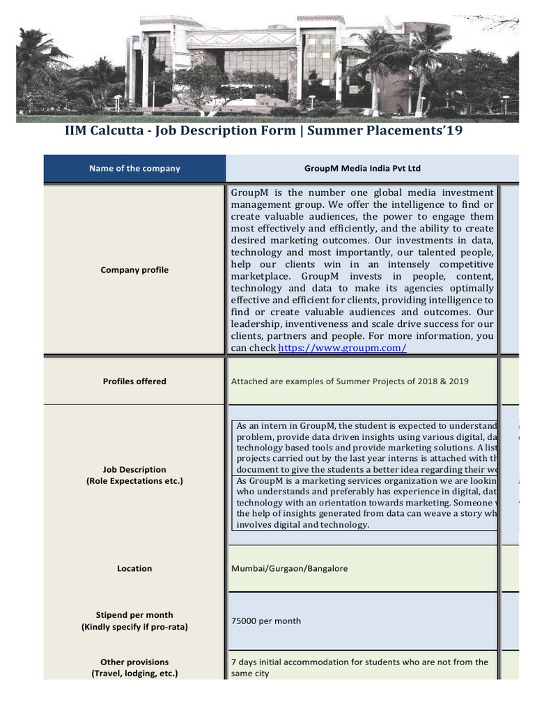 GroupM - JD - Summer 2019 PDF | PDF | Marketing | Business