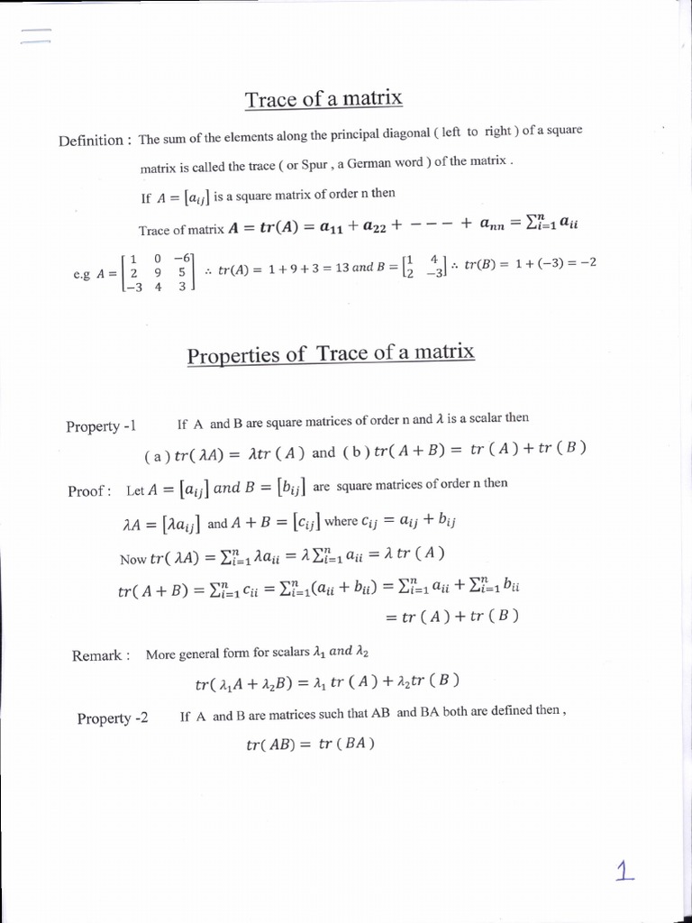 TR (A) +TR (B) : - Y: of Matrix | PDF | Eigenvalues And Eigenvectors | Functional Analysis