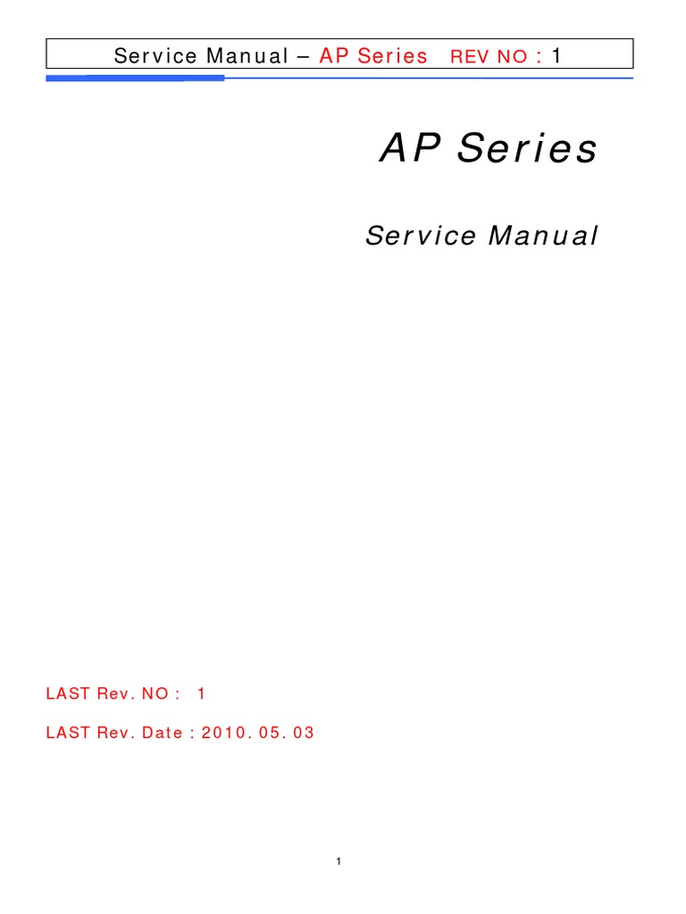 AP Series Service Manual Overview | PDF
