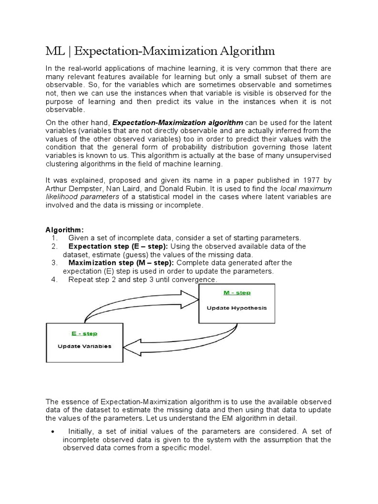ML - Expectation-Maximization Algorithm | PDF | Analysis | Statistical ...