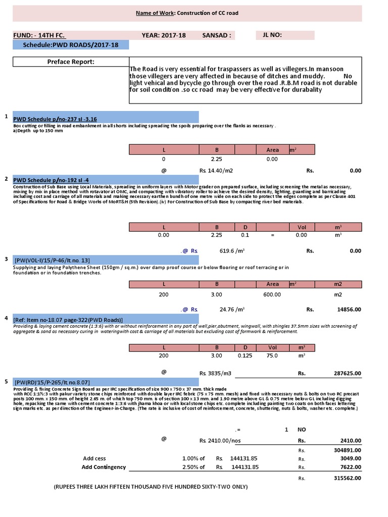 CC Road | PDF | Concrete | Road