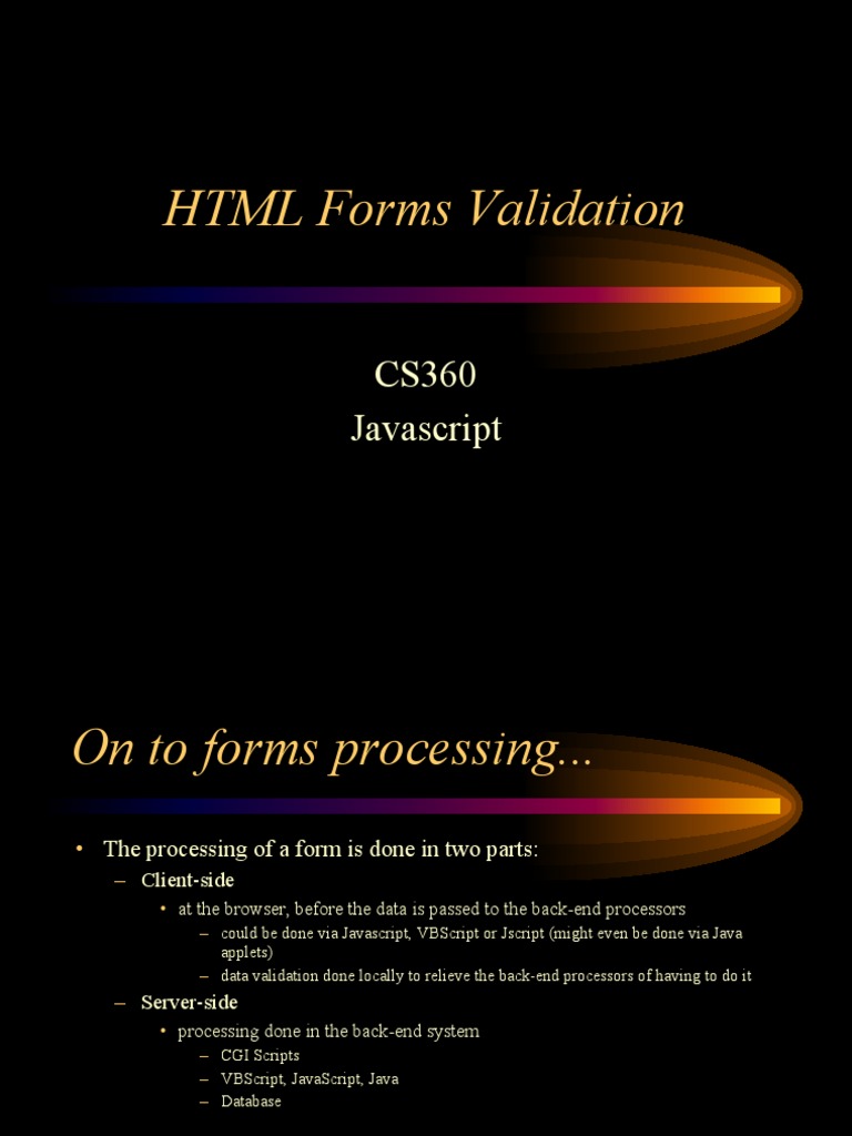 HTML Forms Validation | PDF | Dynamic Web Page | Hypertext Transfer ...