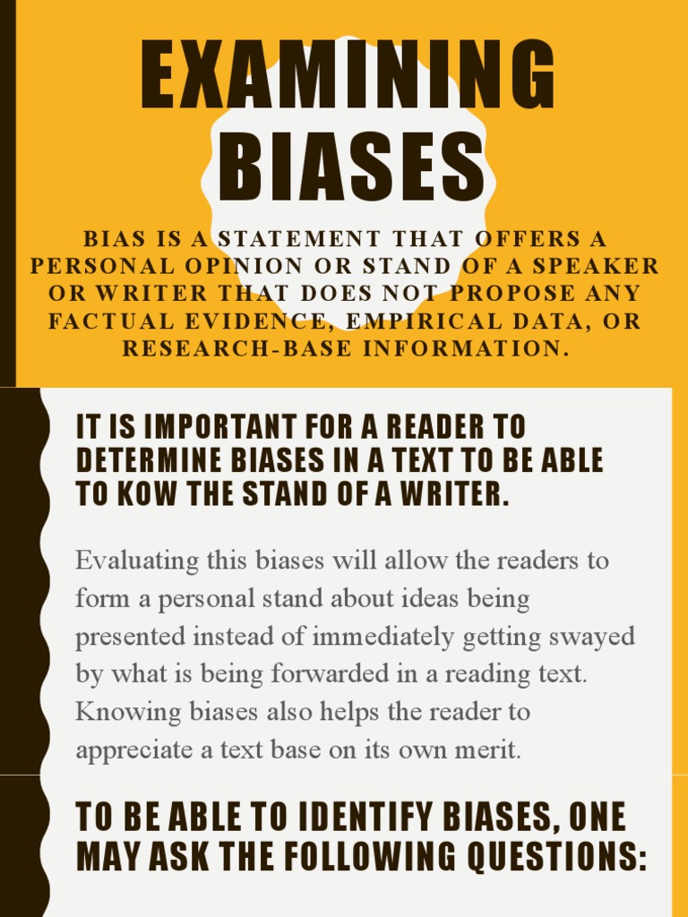 Identifying Bias in Texts | PDF | Philosophy | Self-Improvement