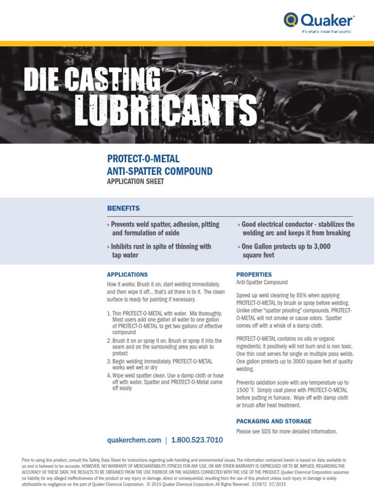 Protect-O-Metal Anti-Spatter Compound: Benefits | PDF | Welding ...