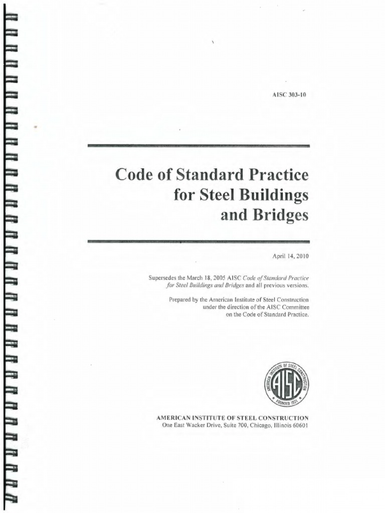 Code of Standard Practice For Steel Buildings and Bridges PDF | PDF ...