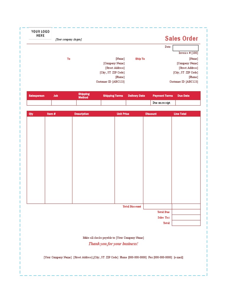 Sales Order Template 2 | PDF