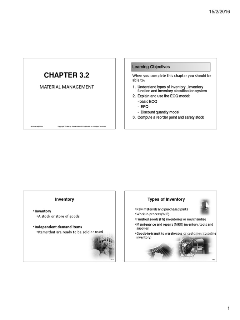 Chapter 3.2 Material Management | PDF | Inventory | Demand
