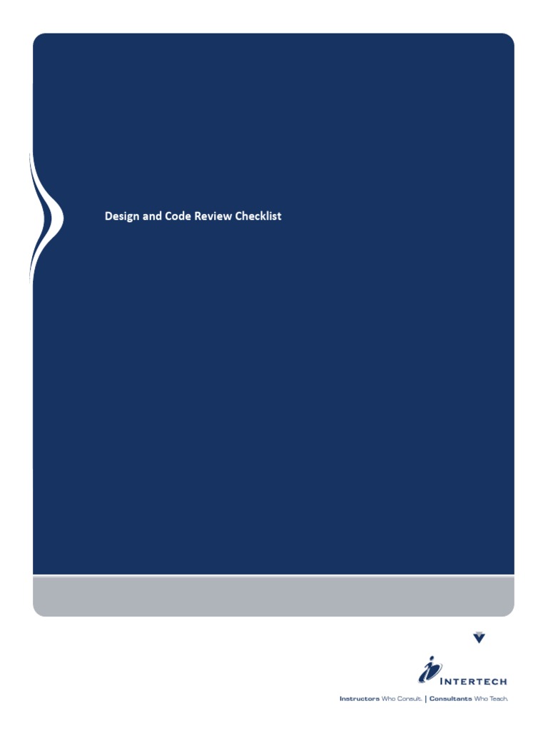 Design And Code Review Checklist Instructors Pdf Class Computer Programming Inheritance