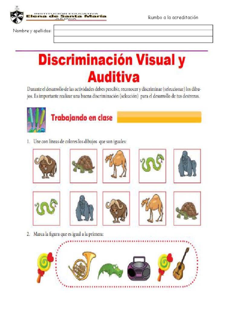 Discriminacion Visual y Auditiva | PDF