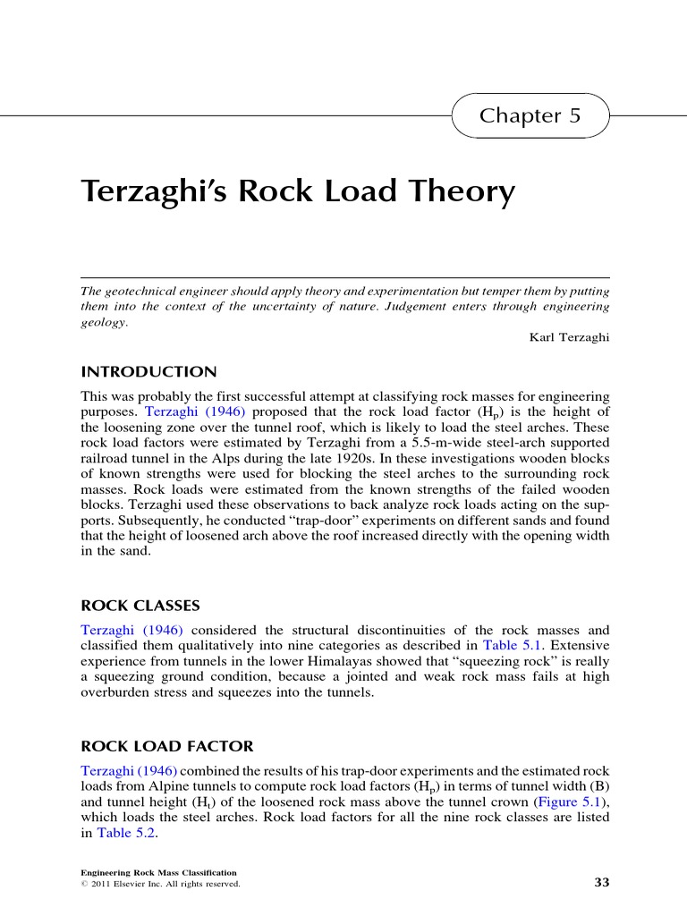 Terzaghi's Rock Load Theory Explained | PDF | Tunnel | Rock (Geology)