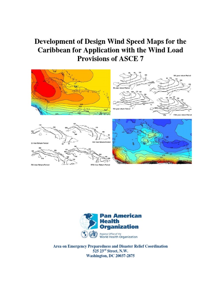Development Design Wind Speed Maps Caribbean Provisions ASCE7 | PDF ...