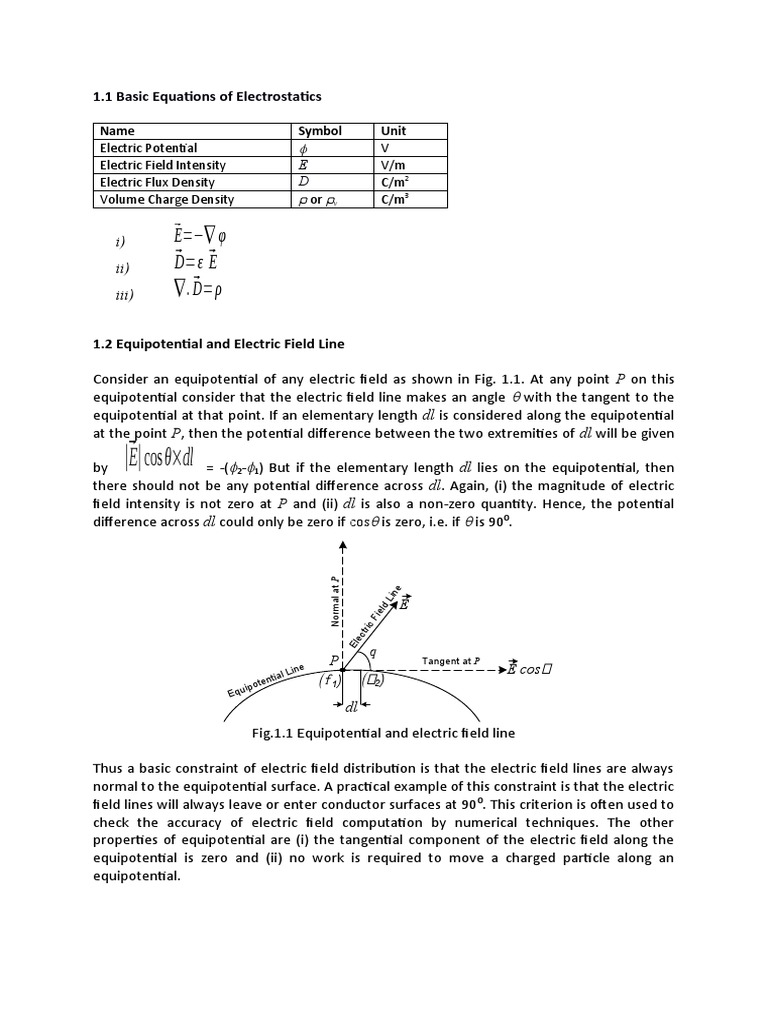 Basic Equations of Electrostatics Explained | PDF | Gradient | Euclidean Vector