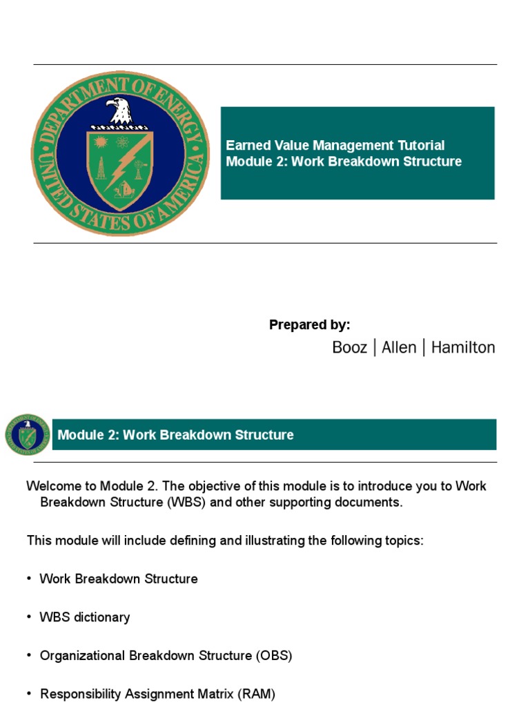 Earned Value Management Tutorial Module 2: Work Breakdown Structure | PDF | Business
