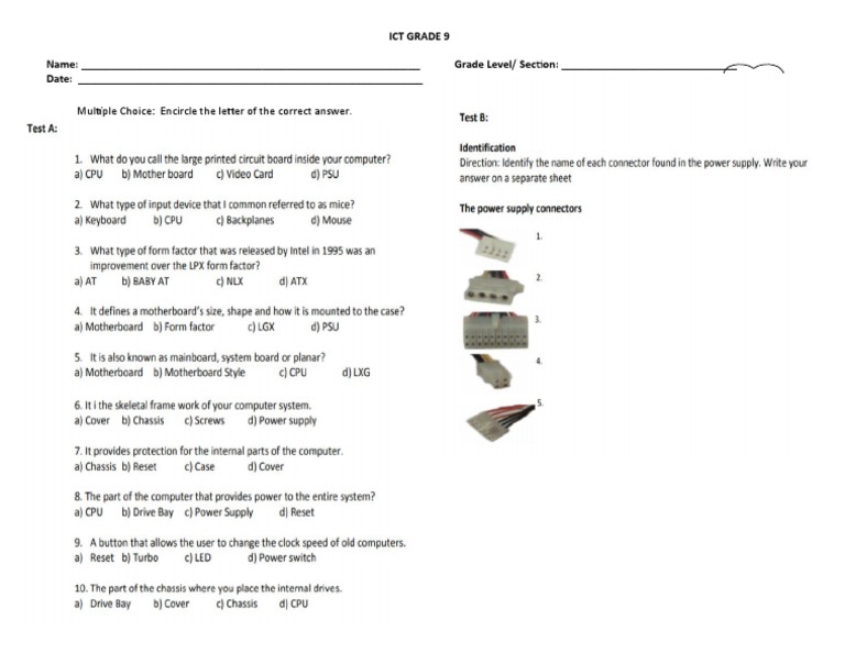 ICT Grade 9 Multiple Choice Quiz | PDF