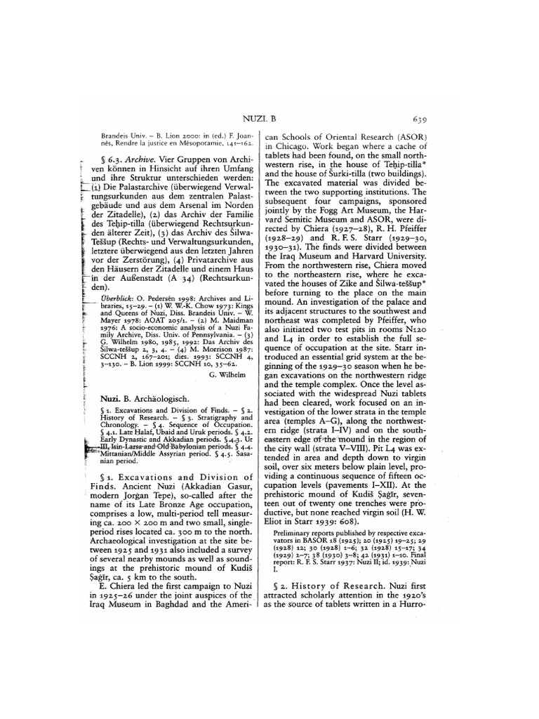 Nuzi. B. Archaologish PDF | PDF