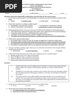 2nd Quarter Exam-EAPP | PDF | Chart | Word