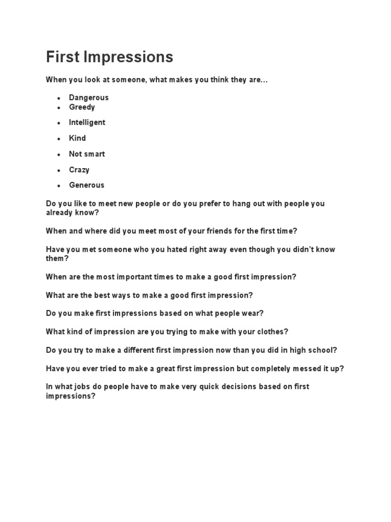 Understanding First Impressions | PDF