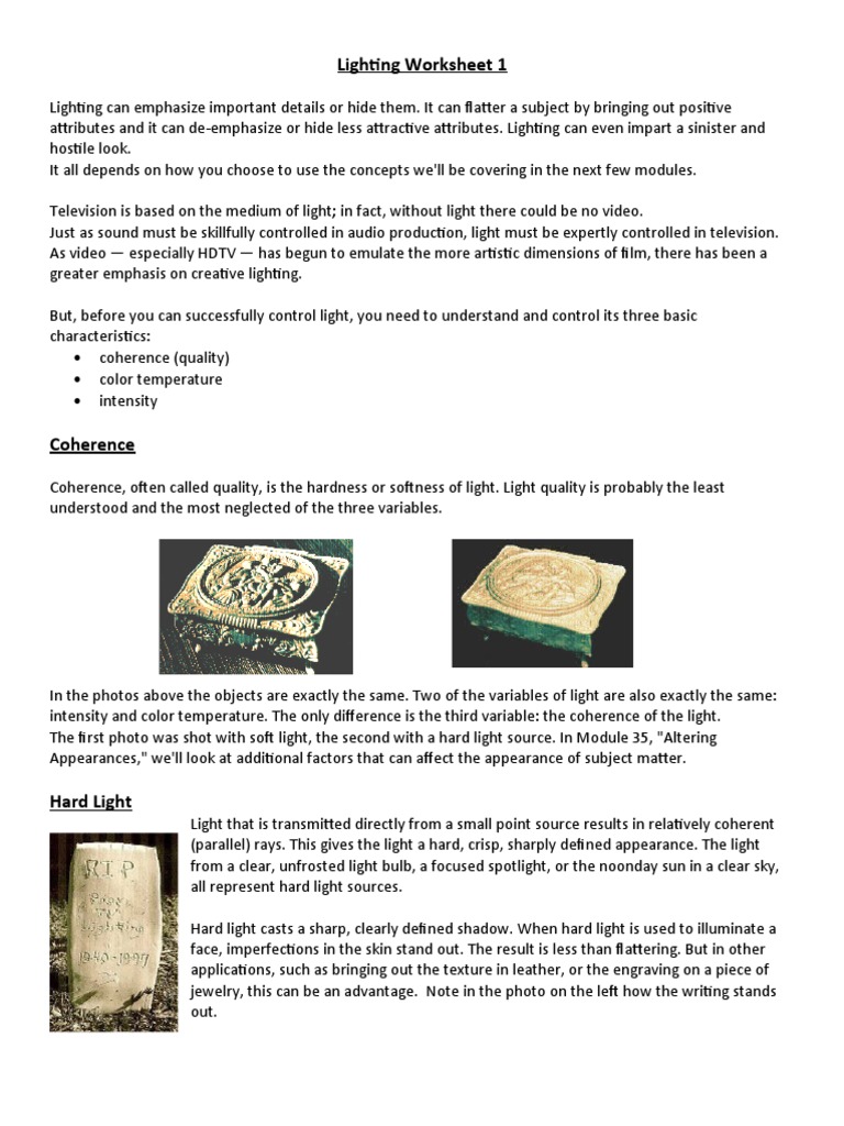 Lighting Worksheet | PDF | Compact Fluorescent Lamp | Incandescent ...