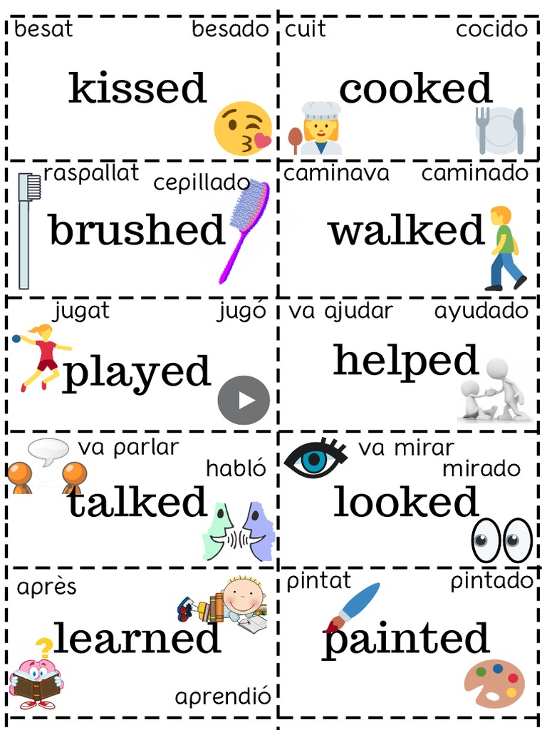 Past Simple Cards (Montes) | PDF