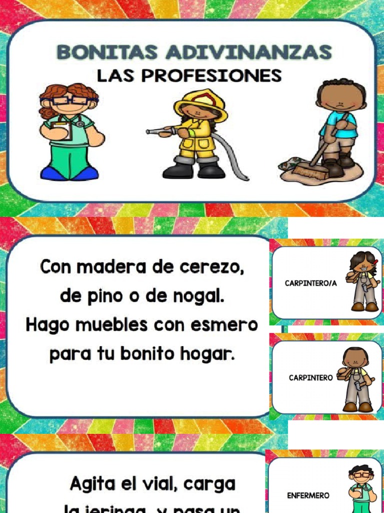 Adivinanzas Profesiones | PDF