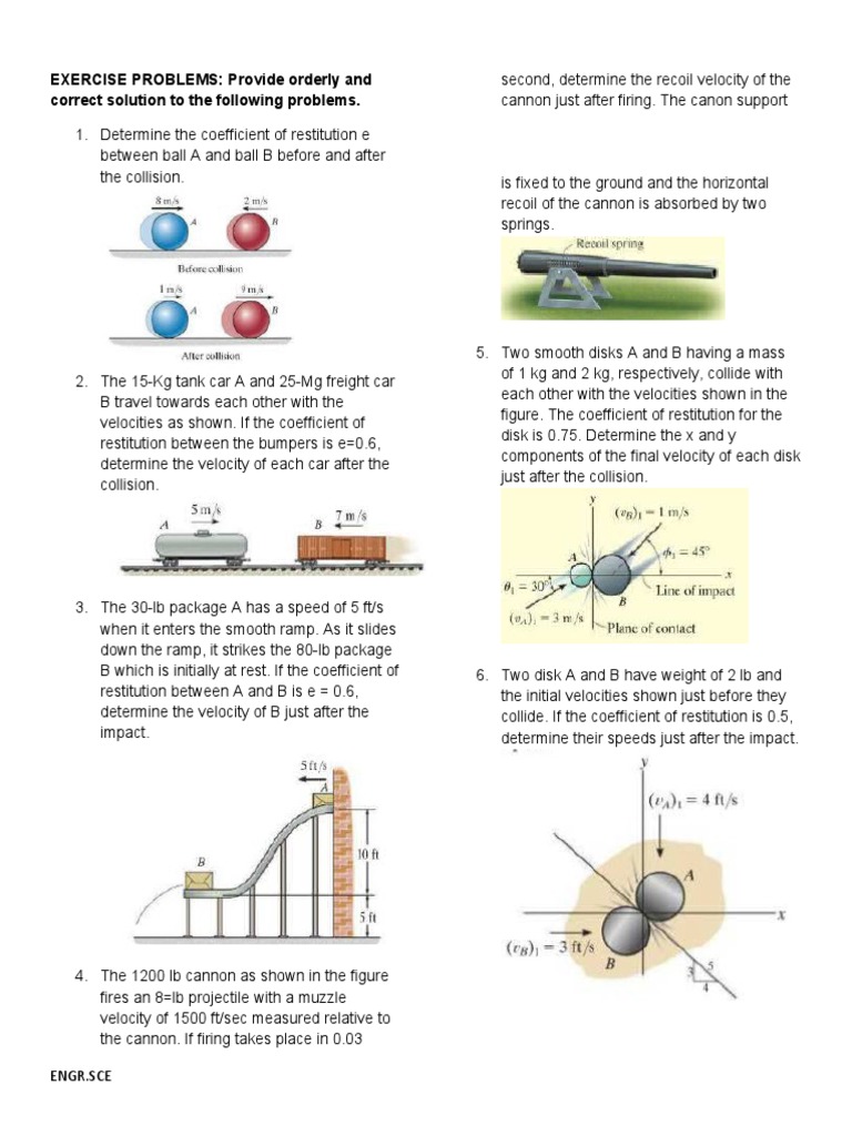 IMPULSE AND MOMENTUM-exercise Problems
