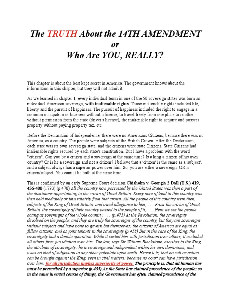 14TH Amendment 1 | PDF | Federal Government Of The United States ...