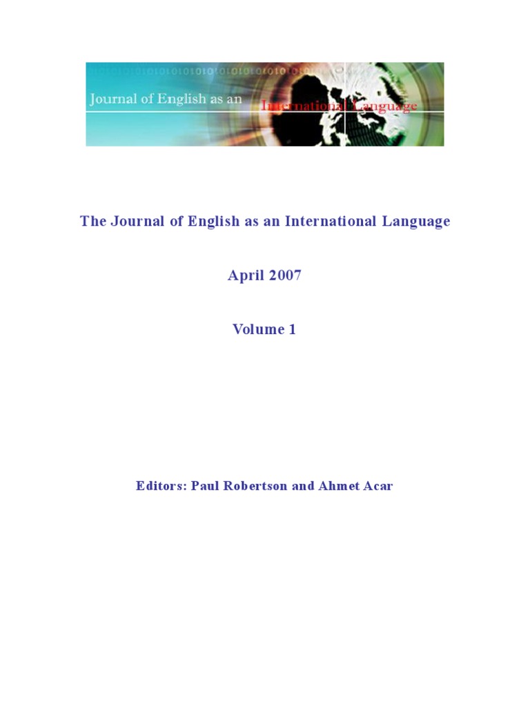 Journal English International Language Vol 1 | PDF | Multilingualism ...