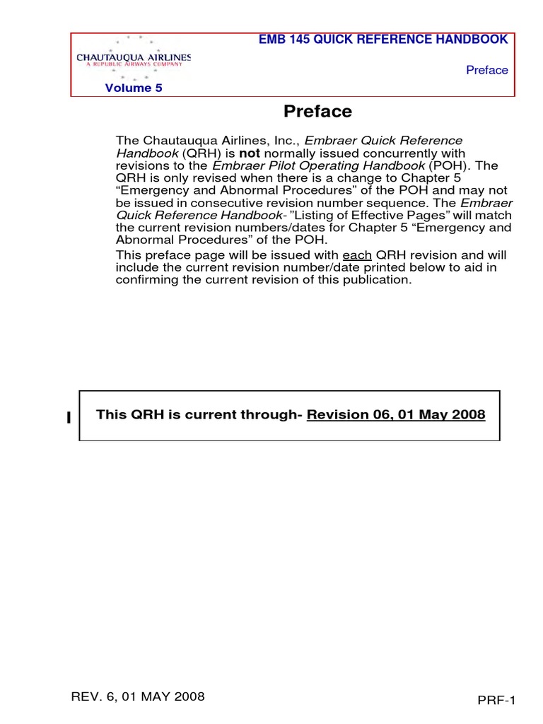 Emb QRH | PDF | Aviation | Aircraft