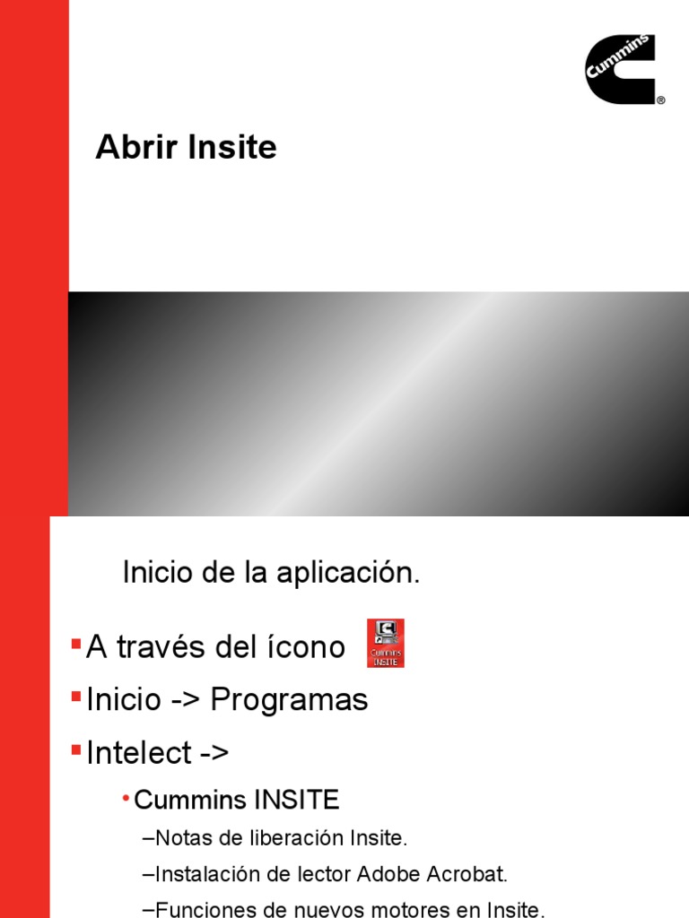 Guía de Uso de Cummins INSITE | PDF | Contraseña | Ventana (informática)