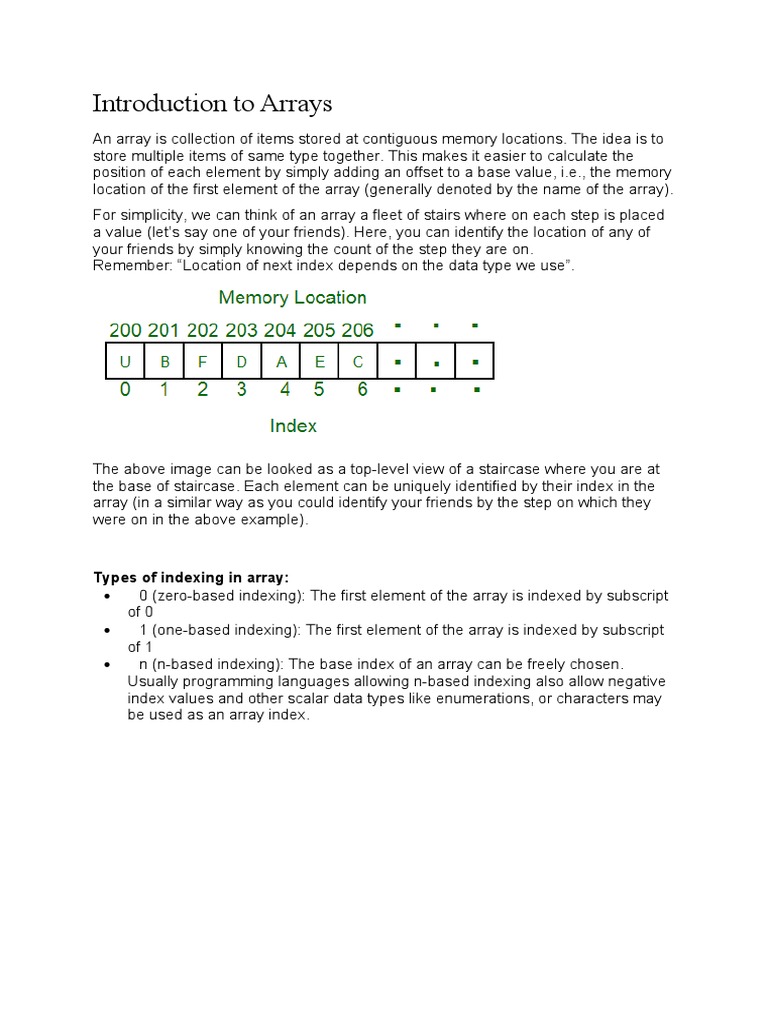 Array | PDF | Array Data Type | Array Data Structure