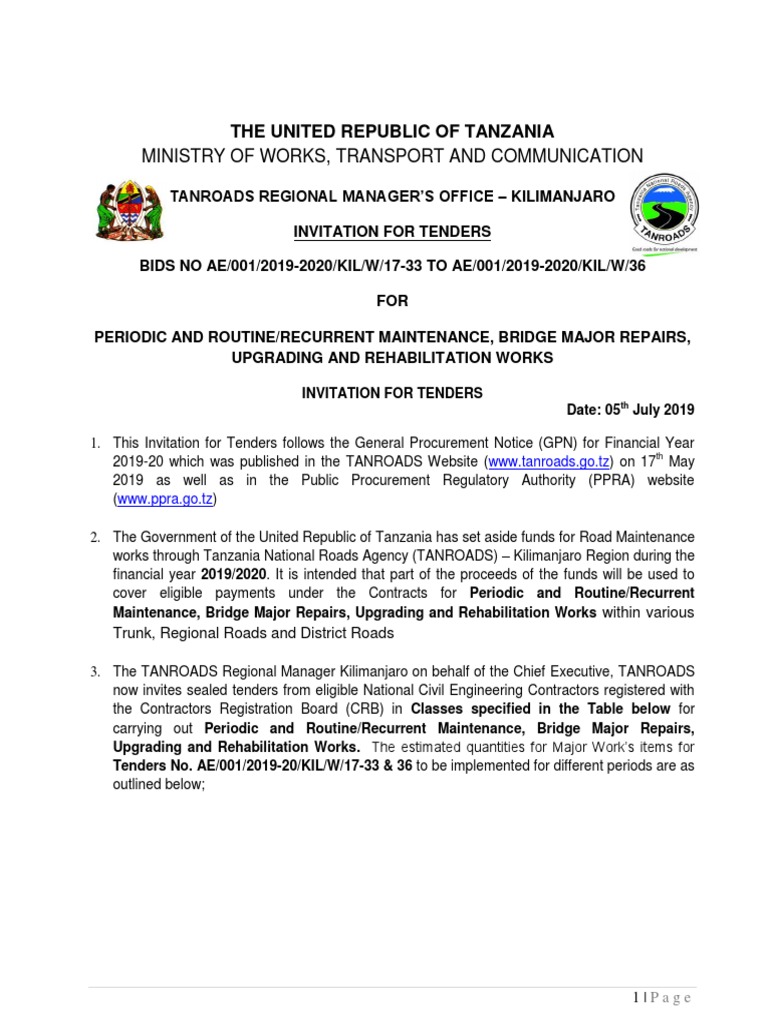 Tanroads Kilimanjaro | PDF | Construction Aggregate | Concrete
