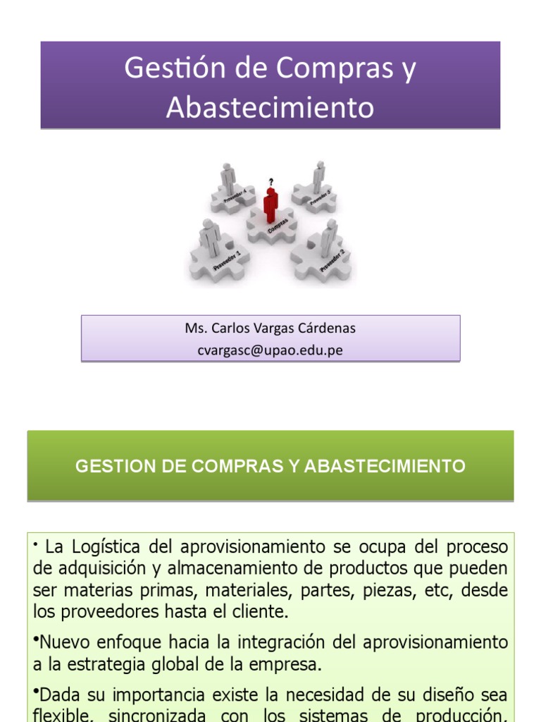 Gestion de Compras y Abastecimiento | PDF | Logística | Obtención