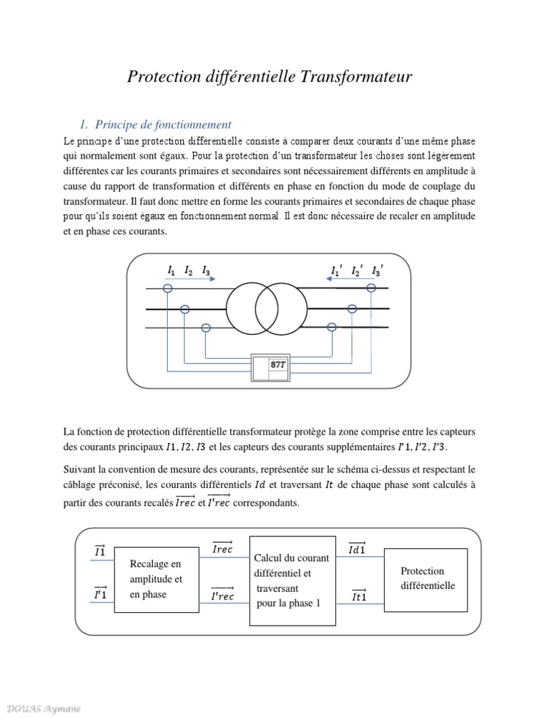 Protection différentielle des transformateurs | PDF | Transformateur ...