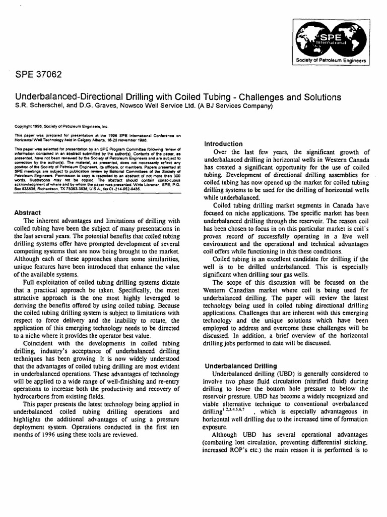 SPE 37062 Underbalanced-Directional Drilling With Coiled Tubing ...